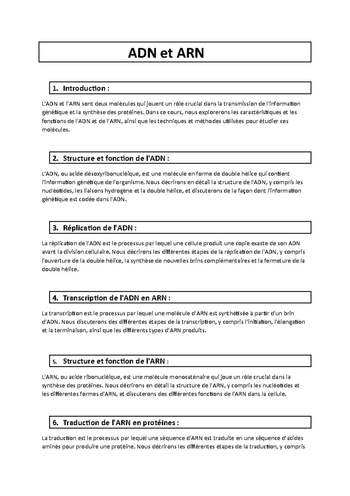 ADN et ARN - L'ADN et l'ARN sont deux molécules clés de l'hérédité et ...