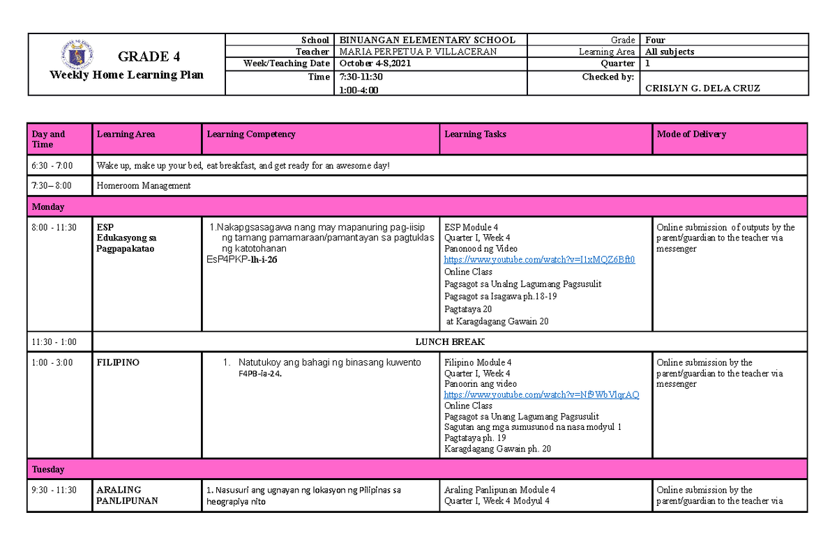WHLP-Q1-W4 - WHLP-Q1-W4 (1).docx - GRADE 4 Weekly Home Learning Plan ...