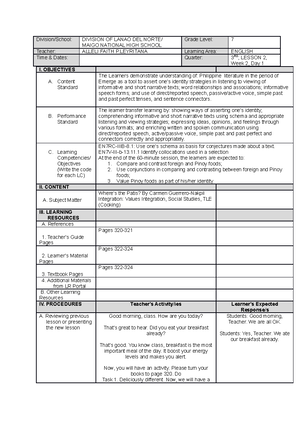 Denotation connotation - A DETAILED LESSON PLAN IN ENGLISH FOR GRADE V ...