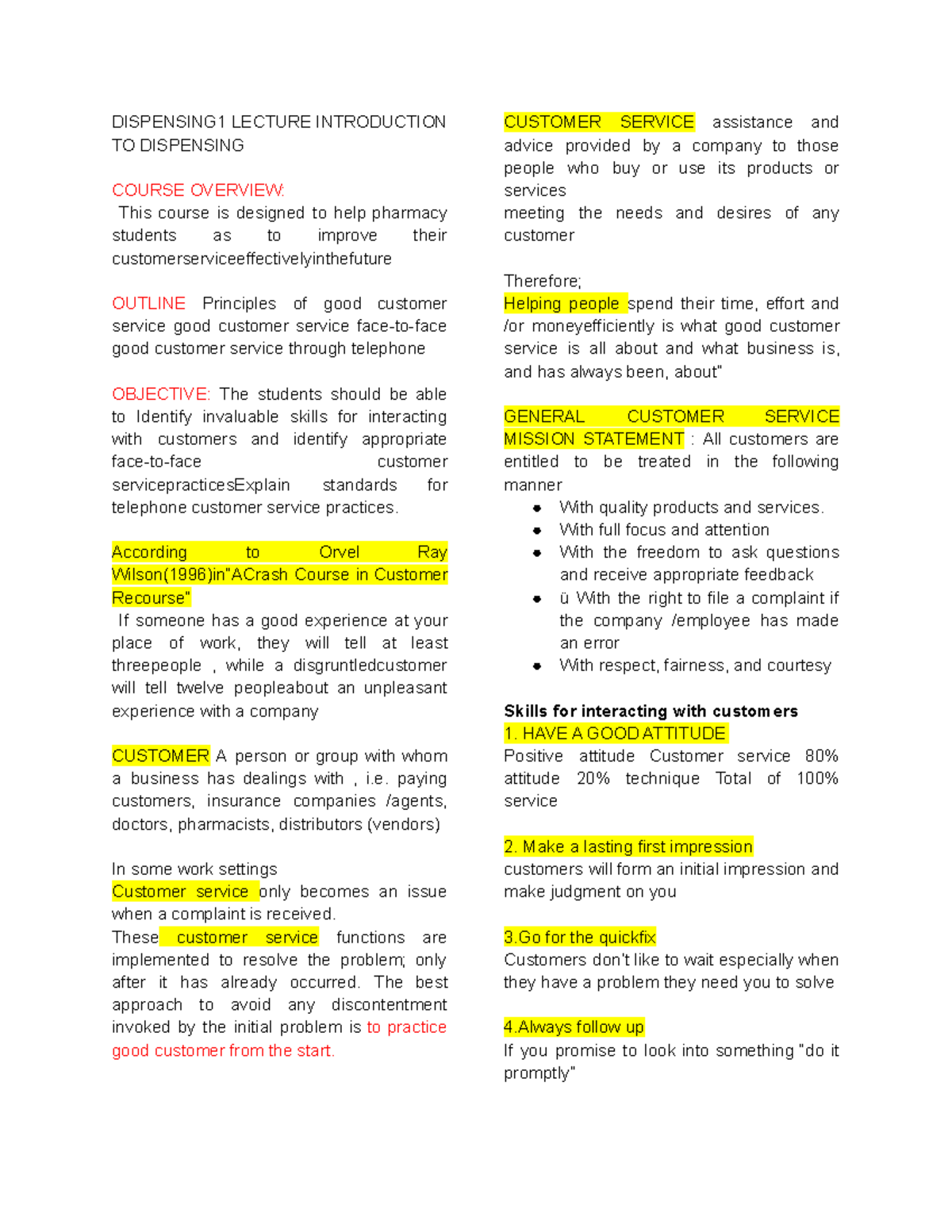 Dispensing 1- Lecture-prelim - DISPENSING1 LECTURE INTRODUCTION TO ...