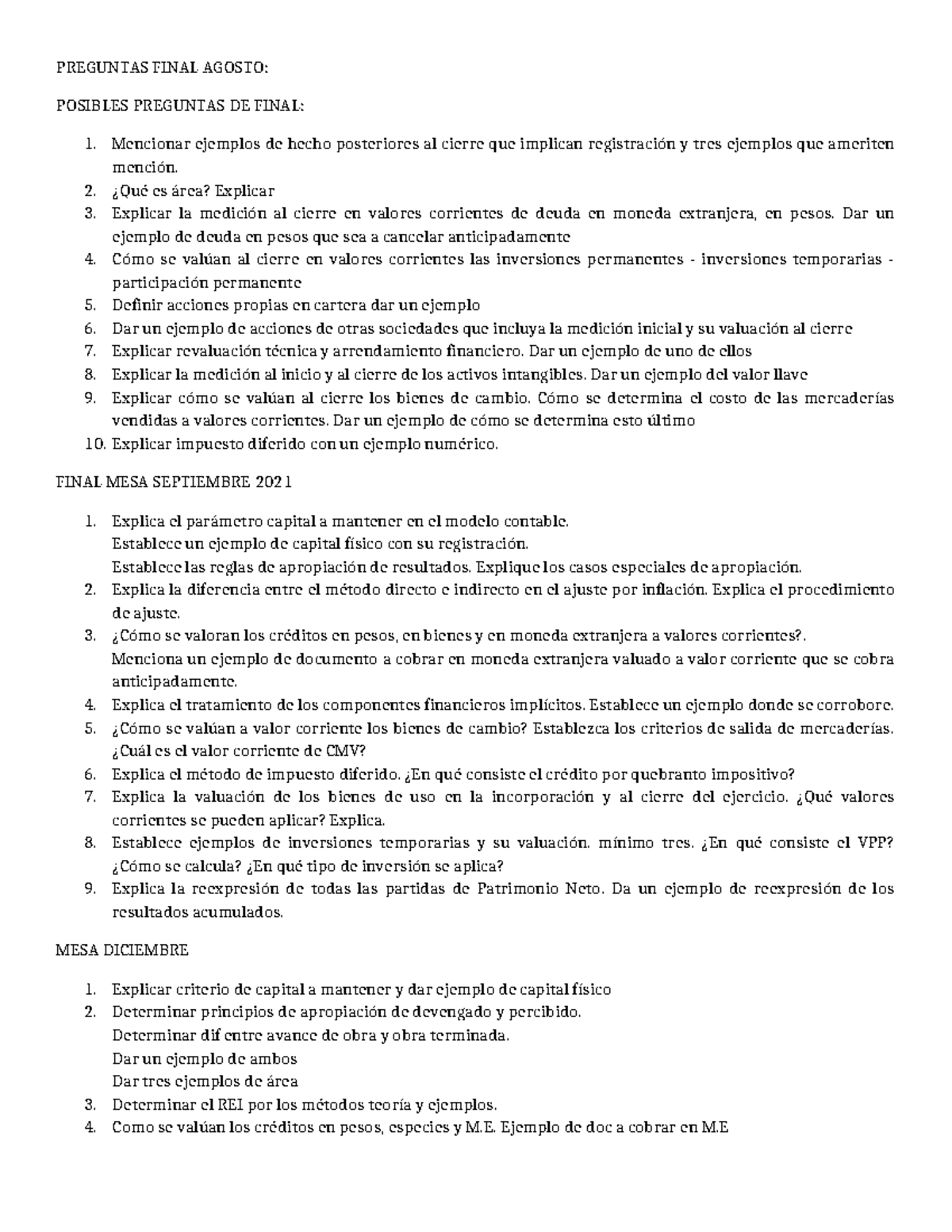 Preguntas de finales de conta 2 - PREGUNTAS FINAL AGOSTO: POSIBLES PREGUNTAS DE FINAL: Mencionar ...