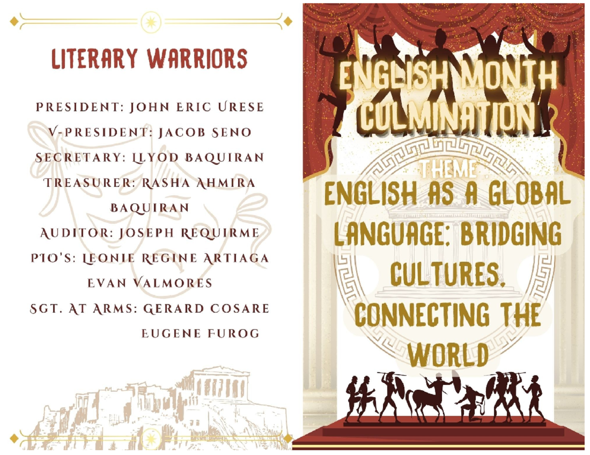 English Month Culmination Program - Education - LITERARY WARRIORS ...