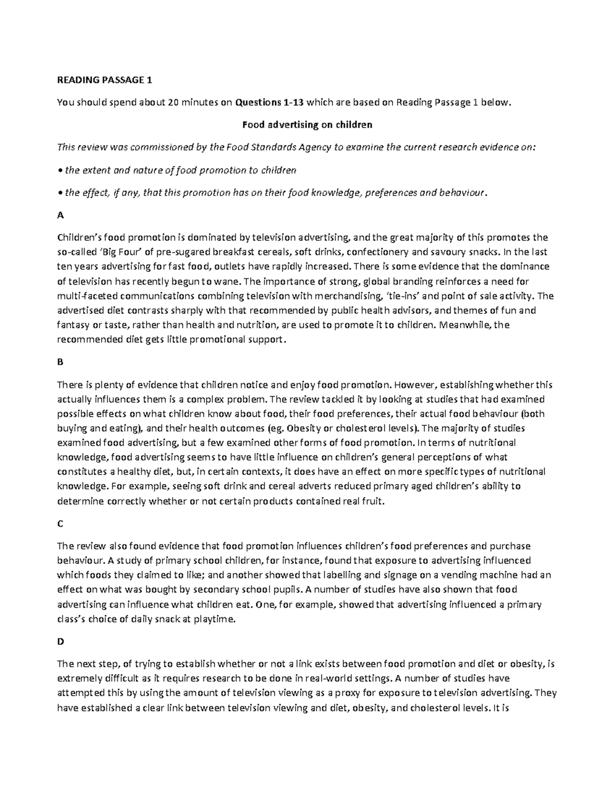 Reading-15 - Reading Exercises - READING PASSAGE 1 You should spend ...