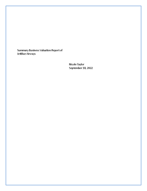 ACC-345 3-1 Final Milestone - Summary Business Valuation Report of ...