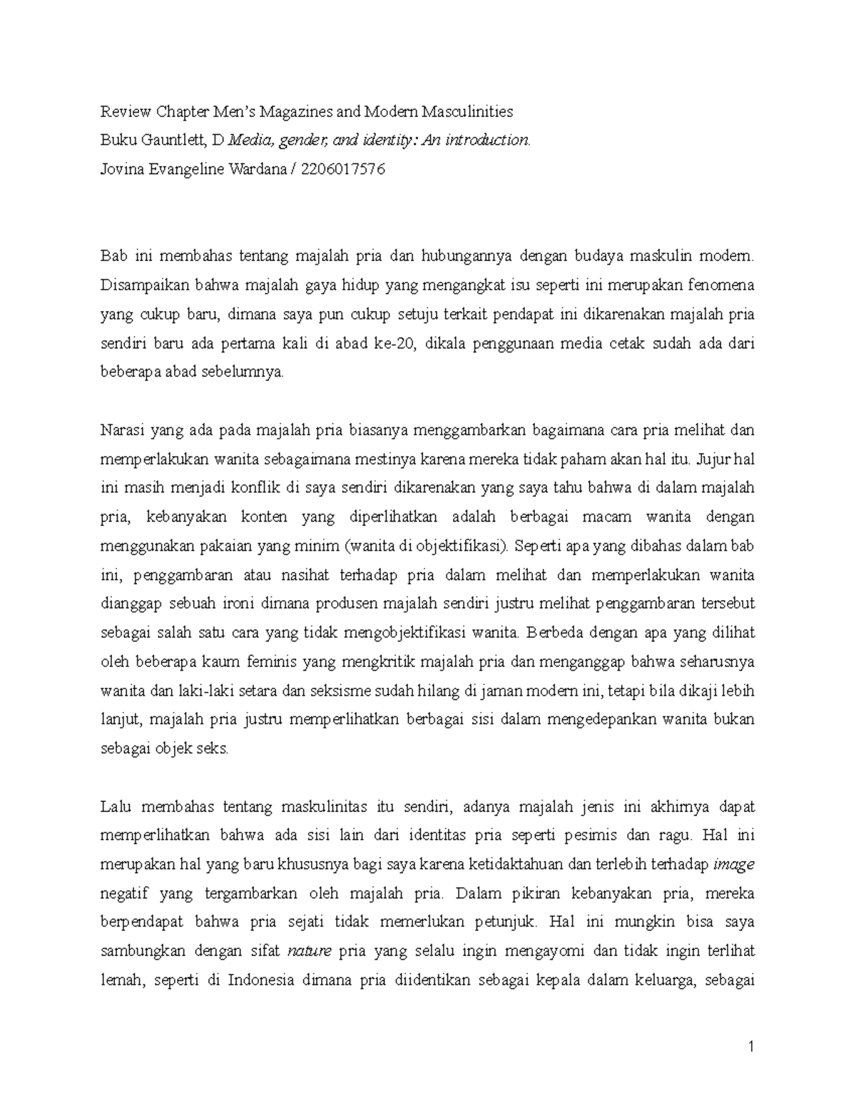 Tugas Review 4 SMI - Ringkasan Bab Men’s magazines and modern ...