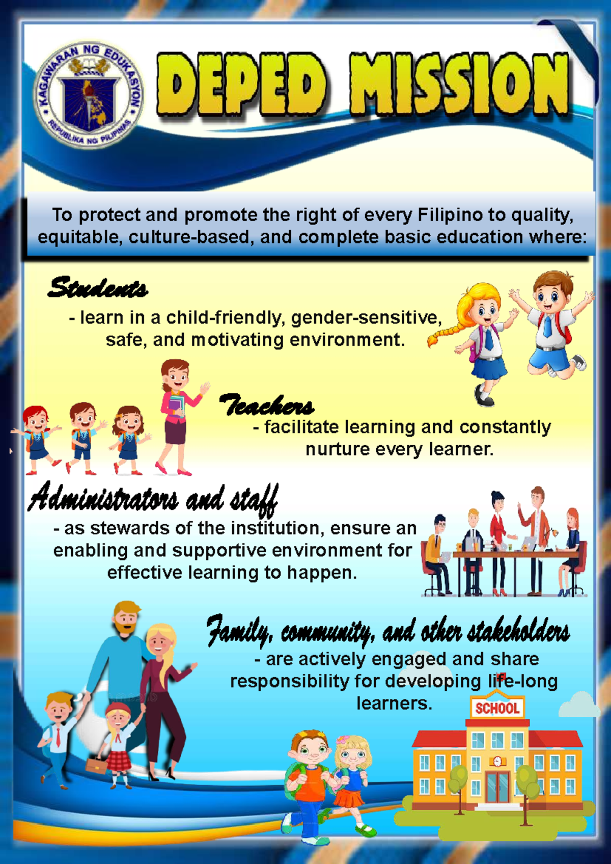 Deped Mission Vision-BLUE - To protect and promote the right of every ...