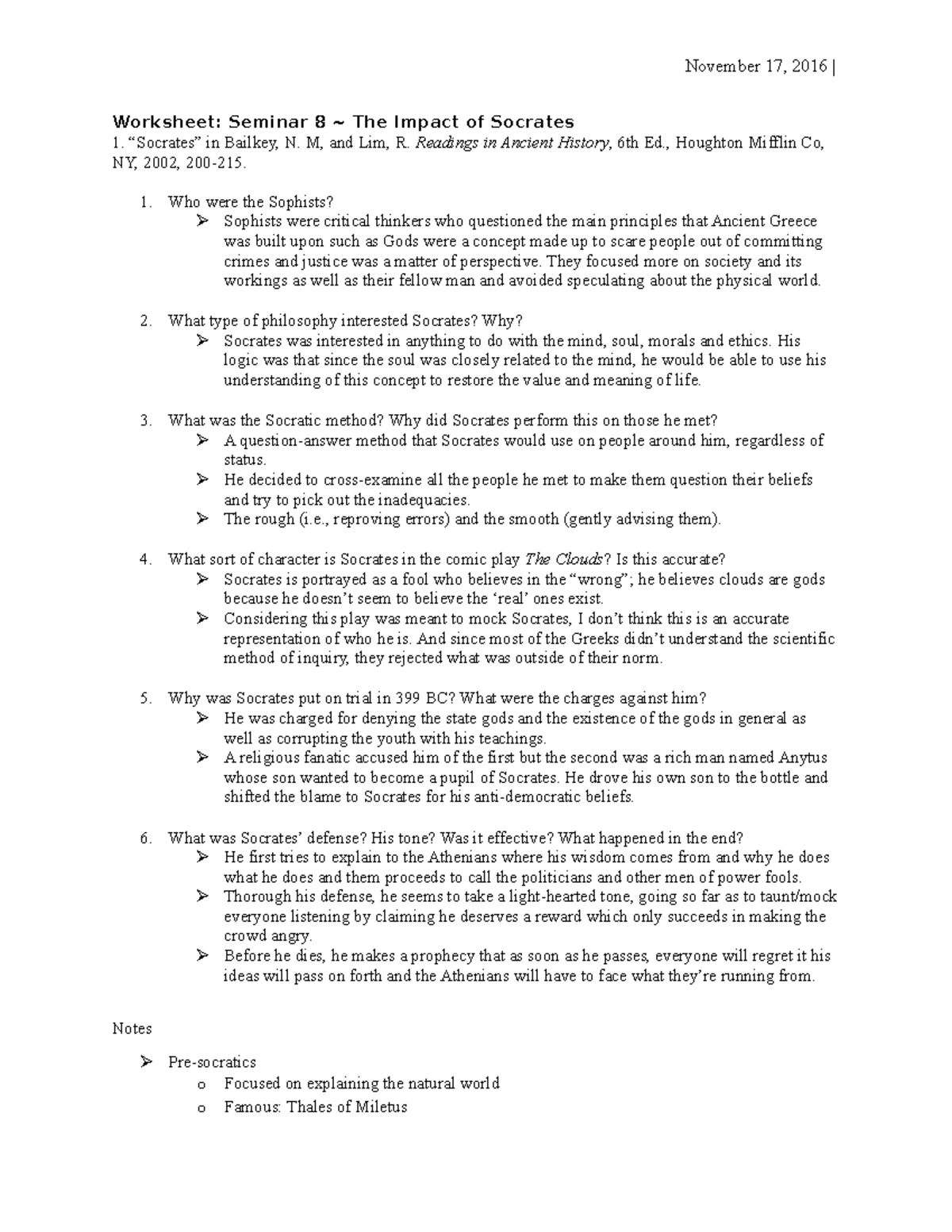 CLAS 1P91 - Seminar 8 - November 17, 2016 | Worksheet: Seminar 8 ~ The ...