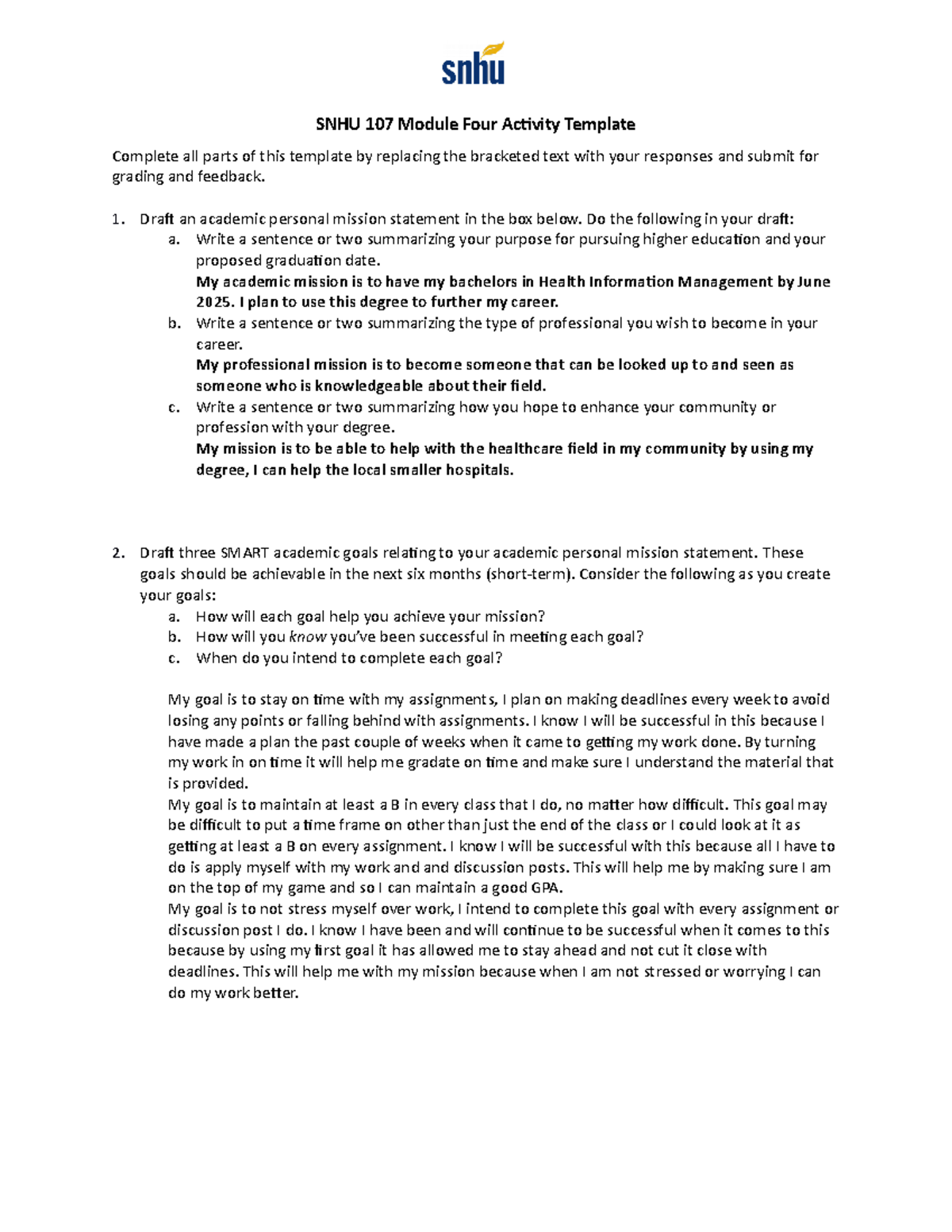SNHU 107 Module Four Activity Template copy - SNHU 107 Module Four ...