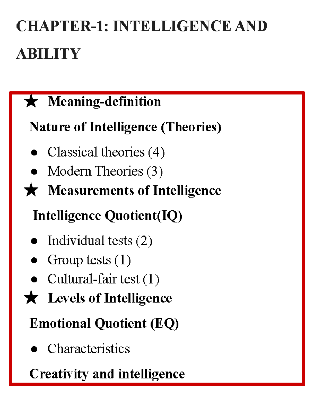 Chapter-1 Intelligence and Ability Part-1 - CHAPTER-1: INTELLIGENCE AND ...