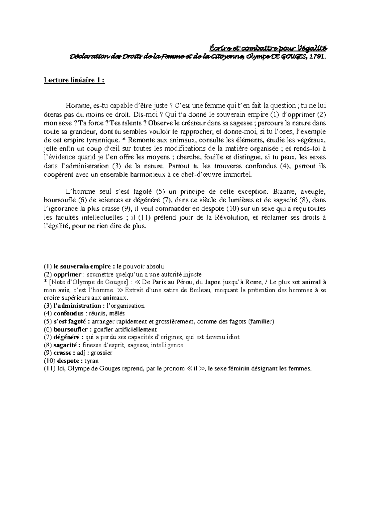 2024-DDFC- Textes des LL - Déclaration des Droits de la Femme et de la ...