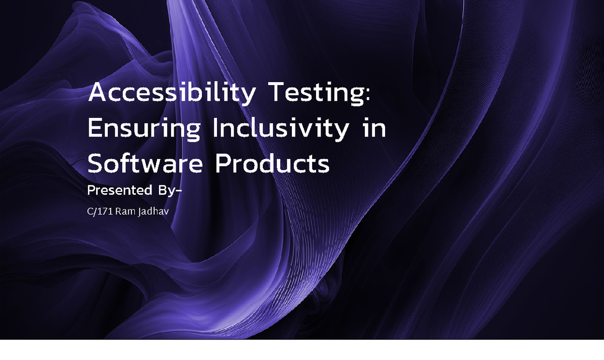TAE ST - Accessibility Testing: Ensuring Inclusivity in Software ...