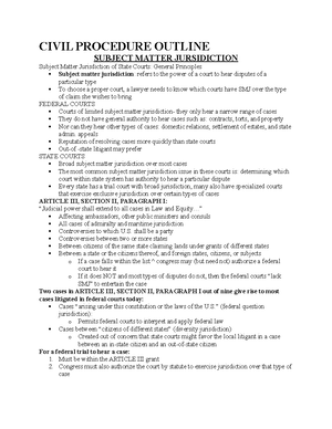 CP Outline - Civ Pro Outline Spring 2021 “ST E V E ” *Appeals ...