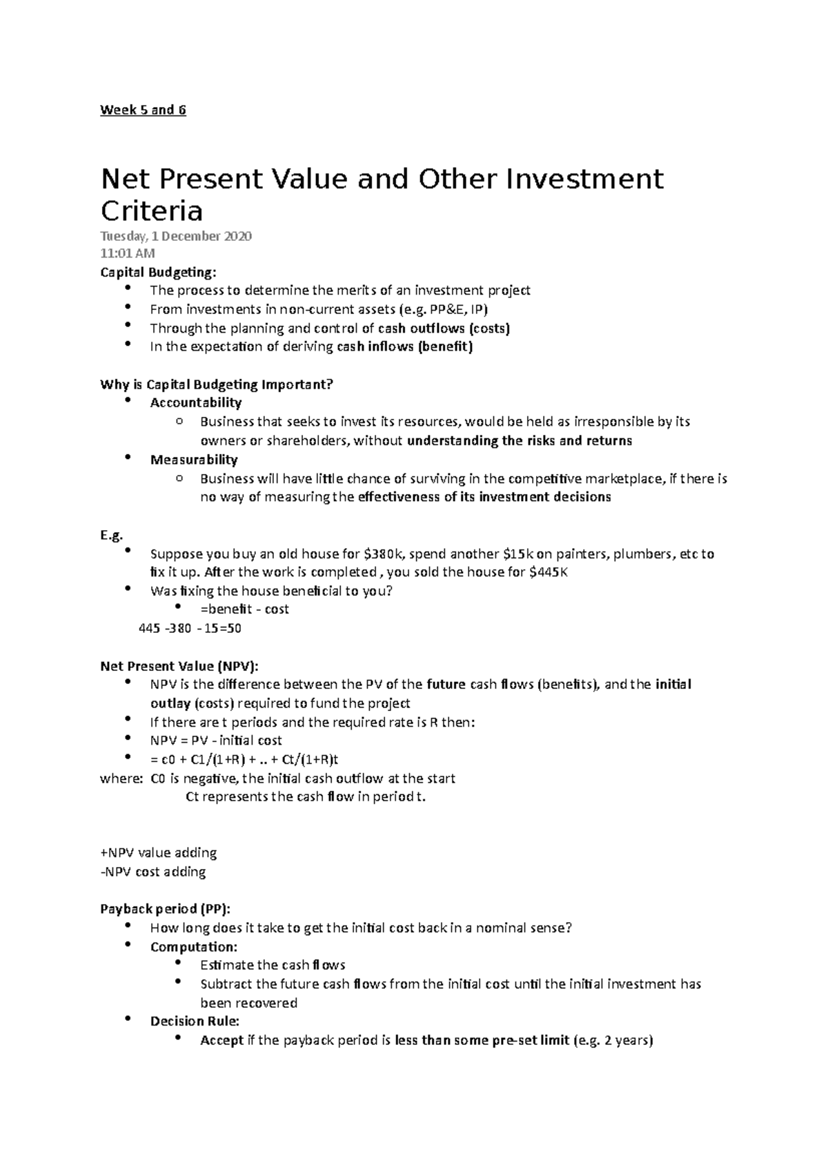 Week 5 And 6 Consist Of Formulas And Summaries Of The Workshop Slides Week 5 And 6 Net