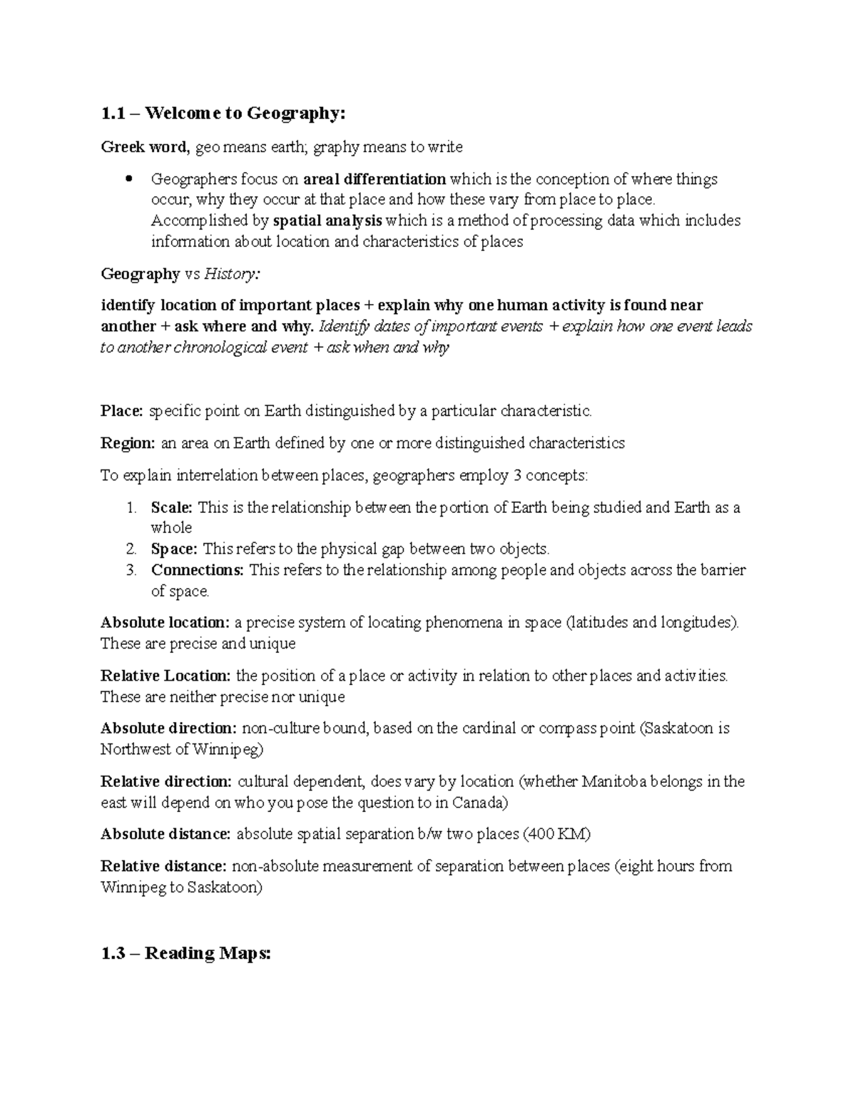Unit 1 - This is Geography - 1 – Welcome to Geography: Greek word, geo ...