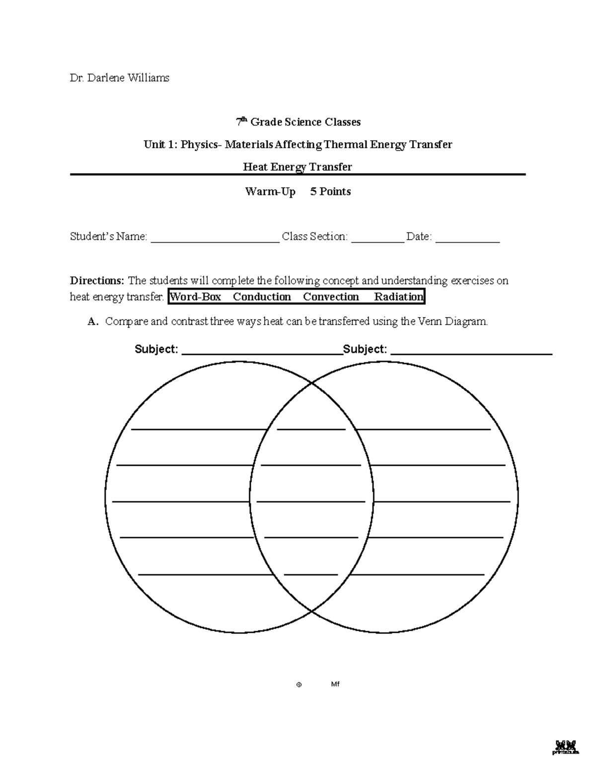 Emergency Lesson Plan 10 15 2024 - Dr. Darlene Williams 7 th Grade ...