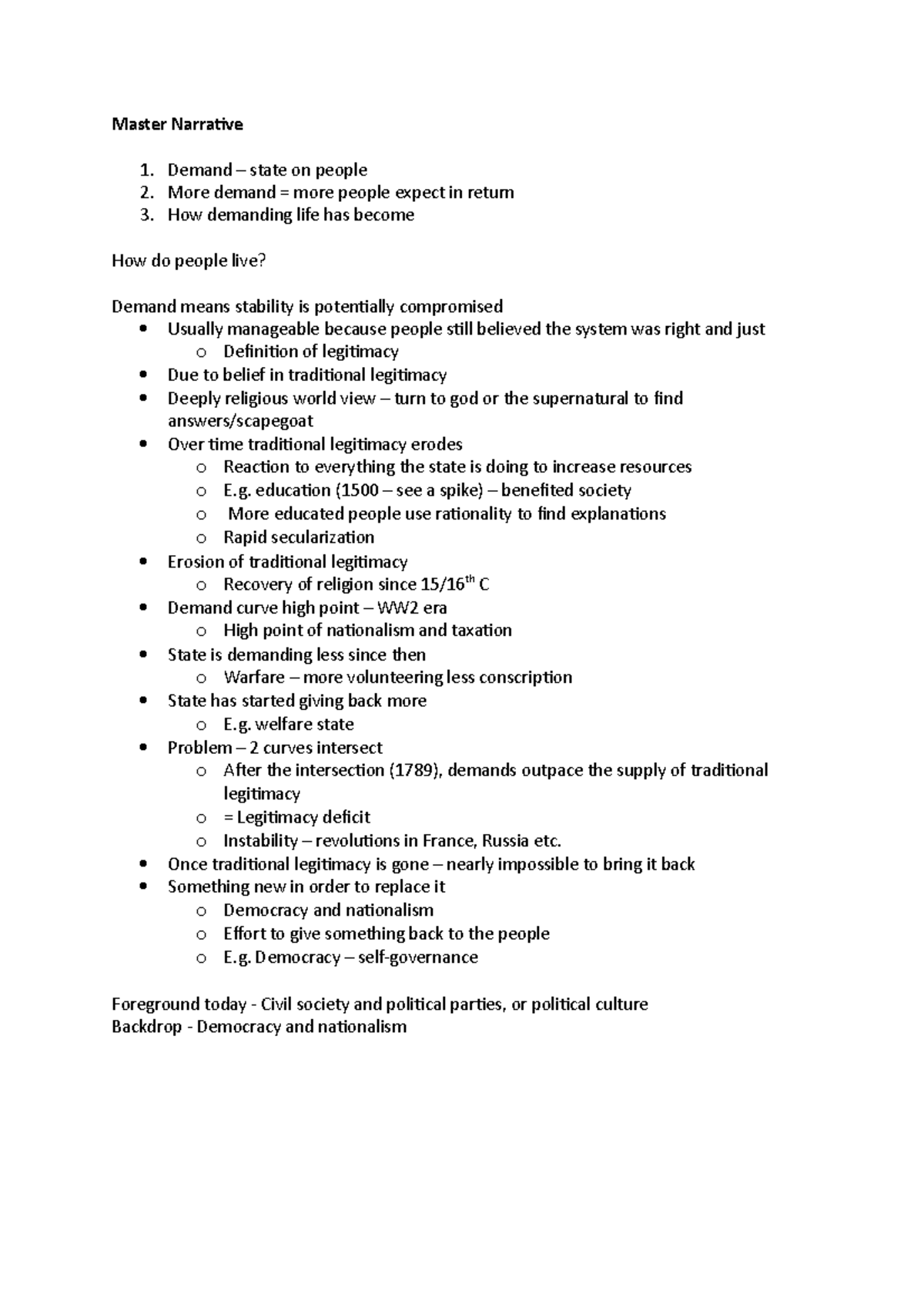 Master Narrative - Master Narraive Demand – state on people More demand ...