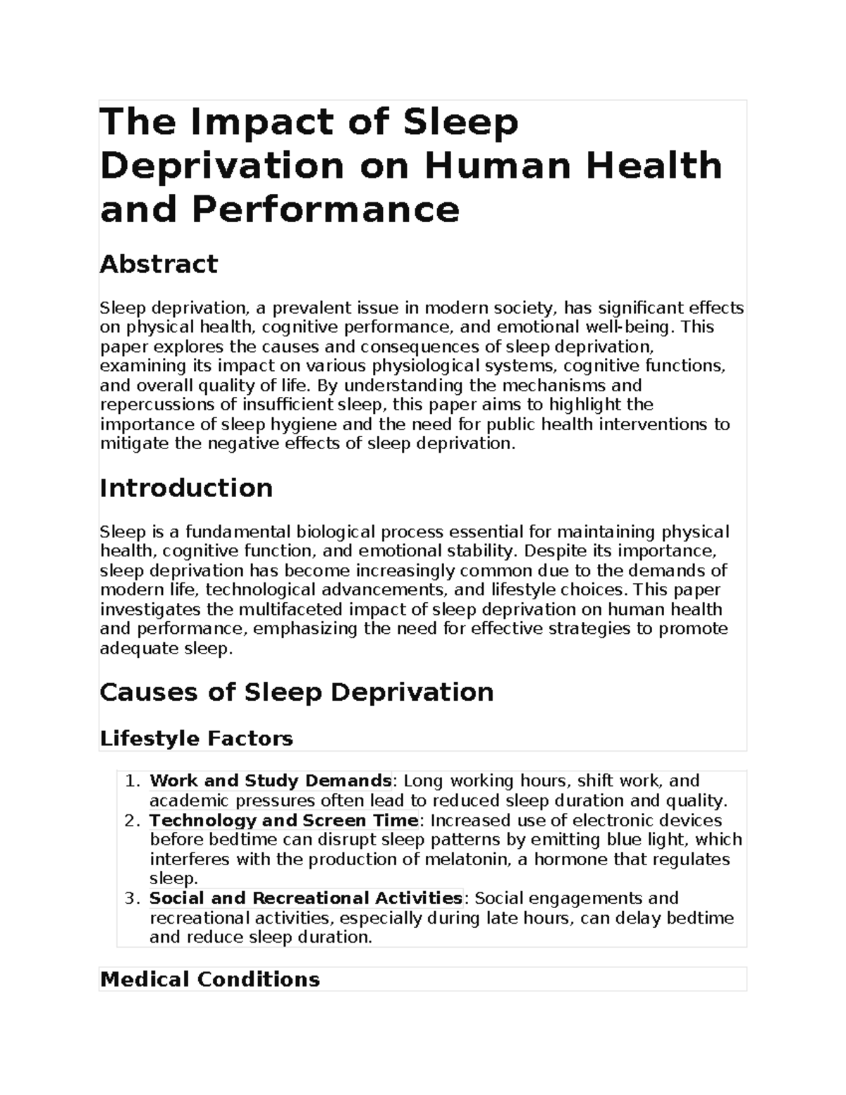 The Impact of Sleep Deprivation on Human Health and Performance - The ...