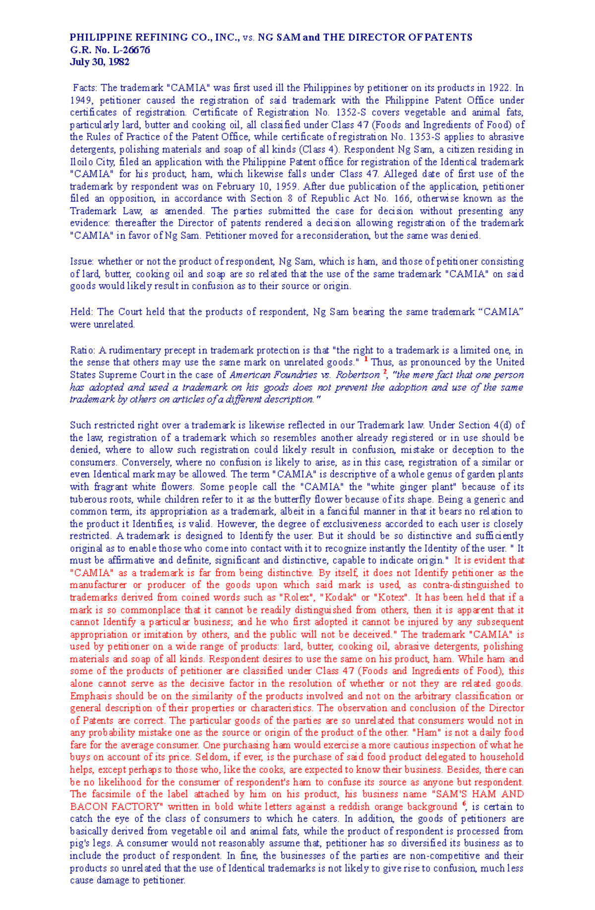 PHIL. Refining CO VS NG SAM AND DOP - PHILIPPINE REFINING CO., INC., vs ...