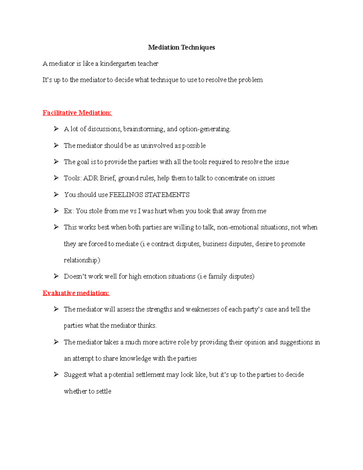 Mediation Techniques - Professor: Royce Calverley - Mediation Techniques A mediator is like a ...