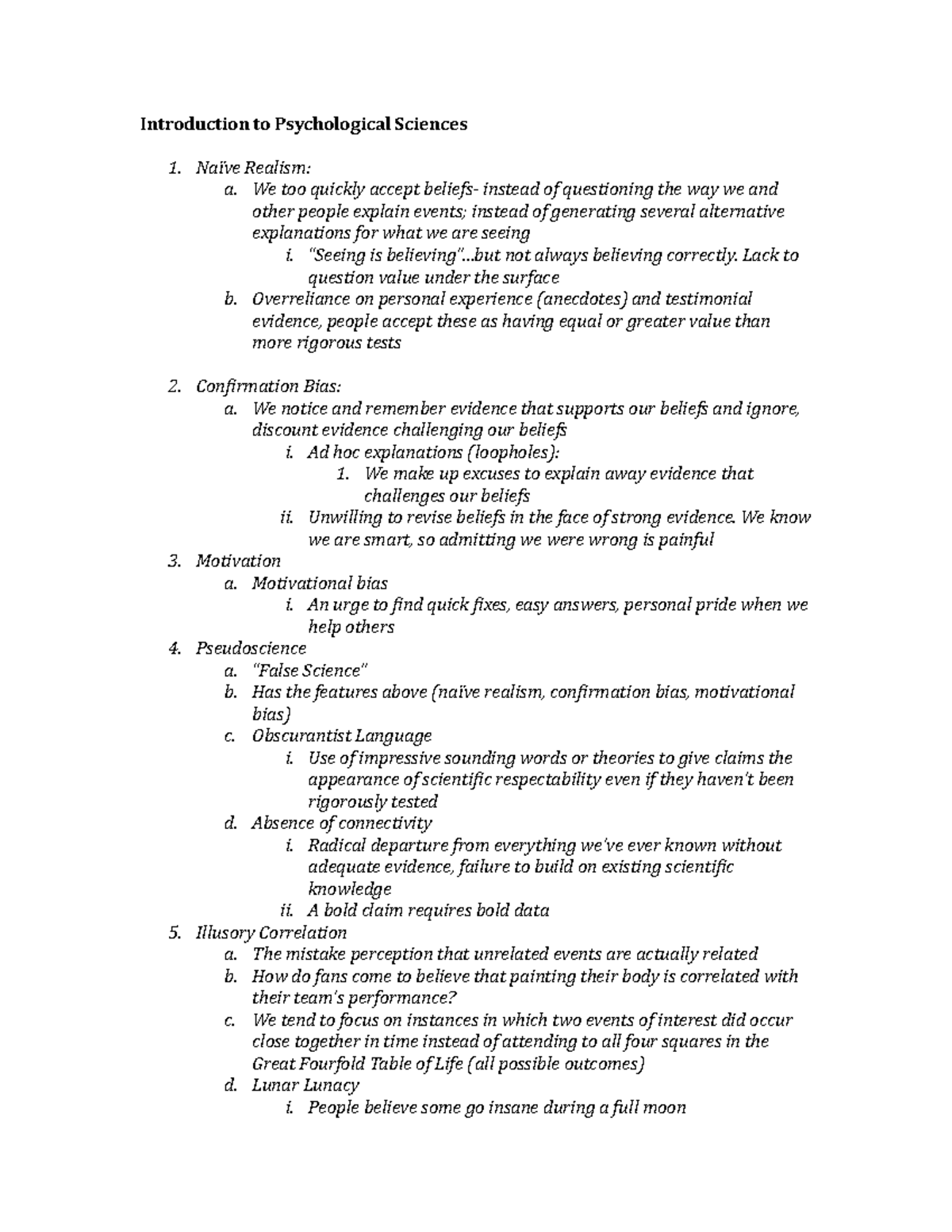 Unit 1 Class Notes - Introduction To Psychological And Brain Sciences ...