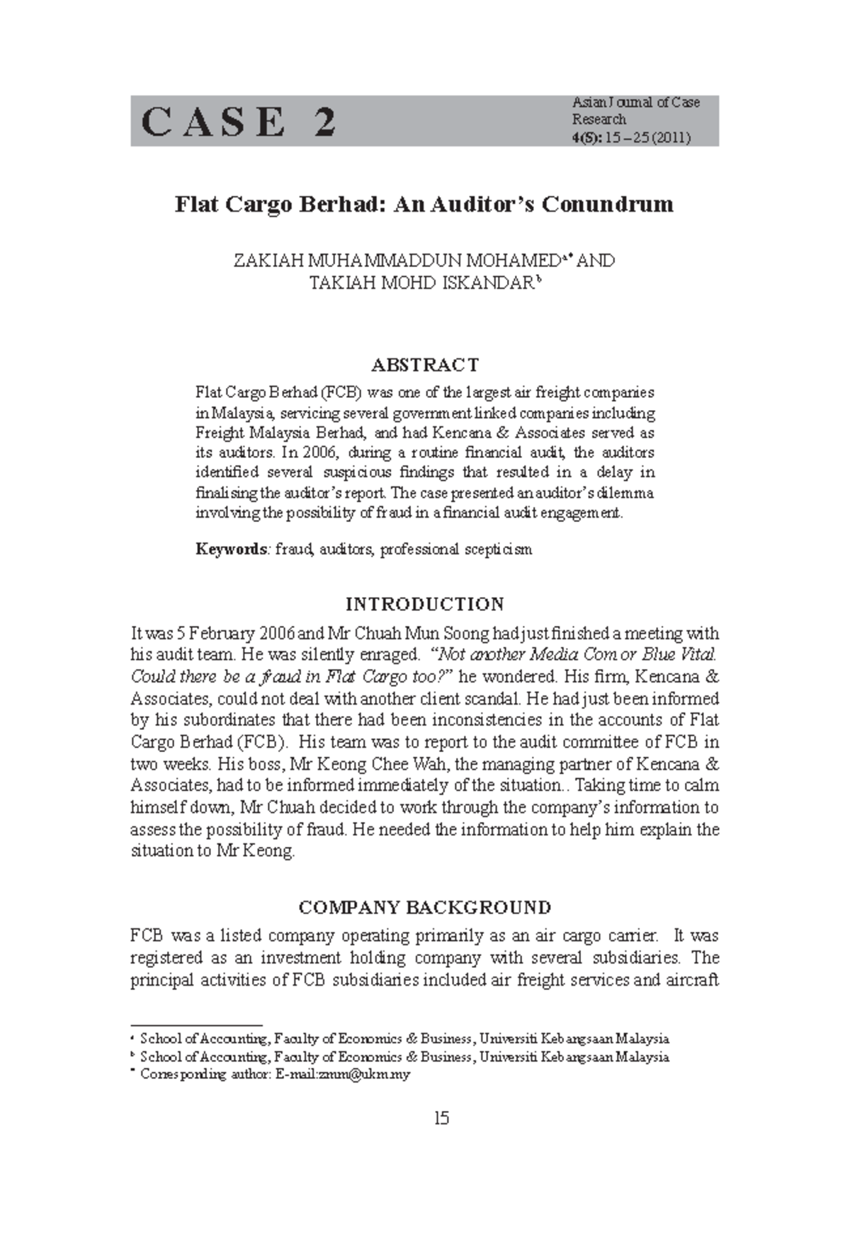BBCS4103 Integrated CASE Study resource - C A S E 2 Asian Journal of ...