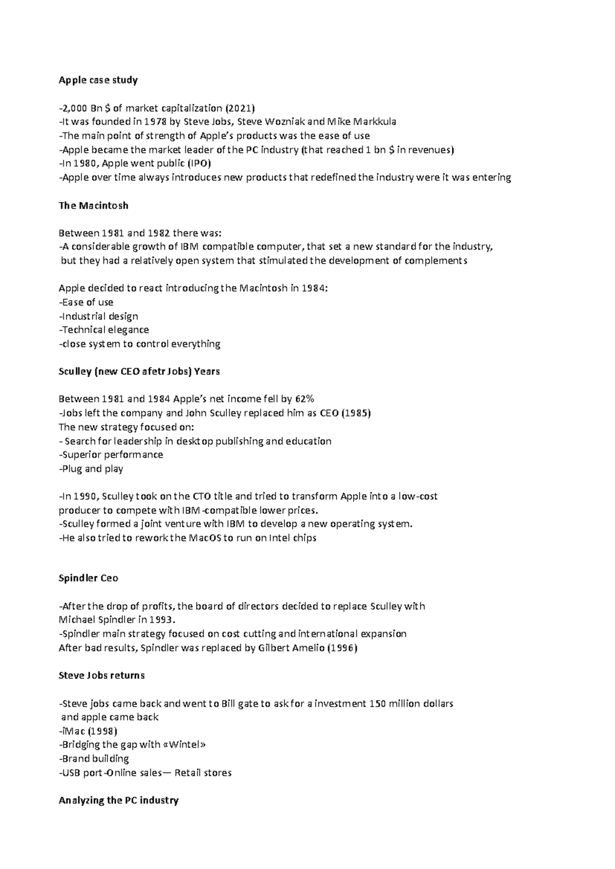 Apple case study - Apple case study 2,000 Bn $ of market capitalization ...
