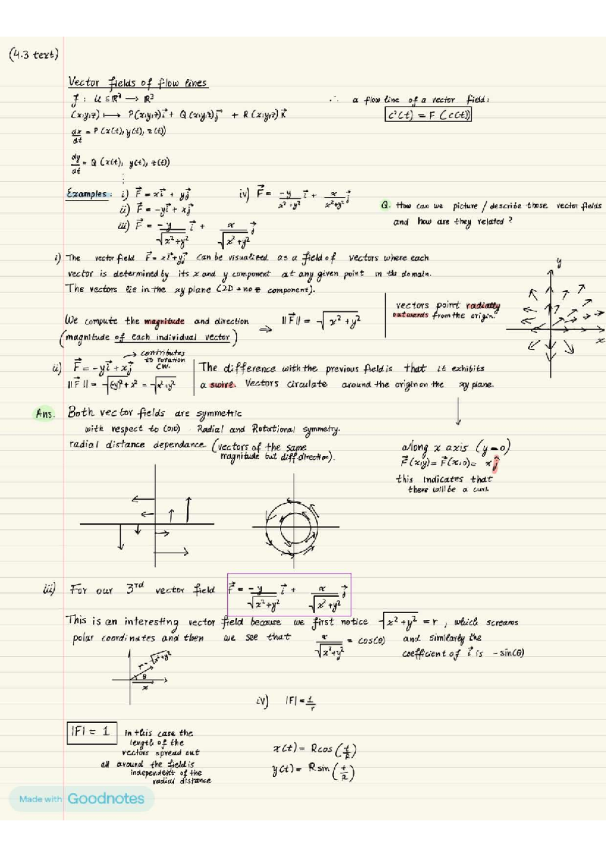 Image to post248 - Vector fields,flow lines - Math 248 - Studocu