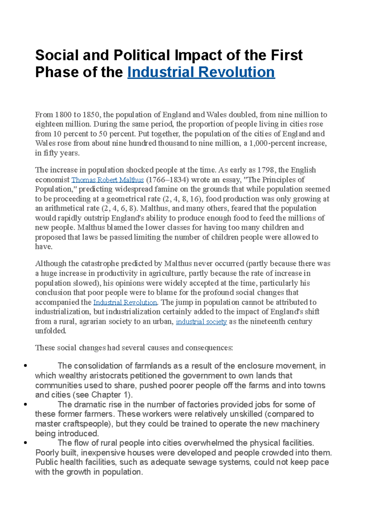 Political impacts of IV - Social and Political Impact of the First ...