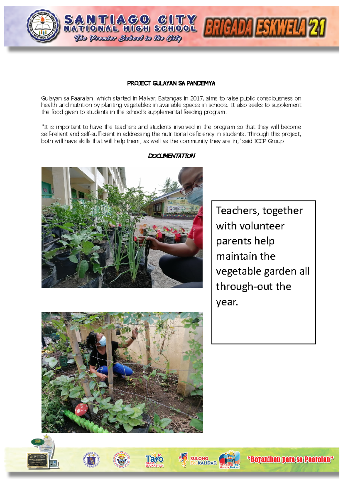 Gulayan v2 - assignment - PROJECT GULAYAN SA PANDEMYA Gulayan sa ...