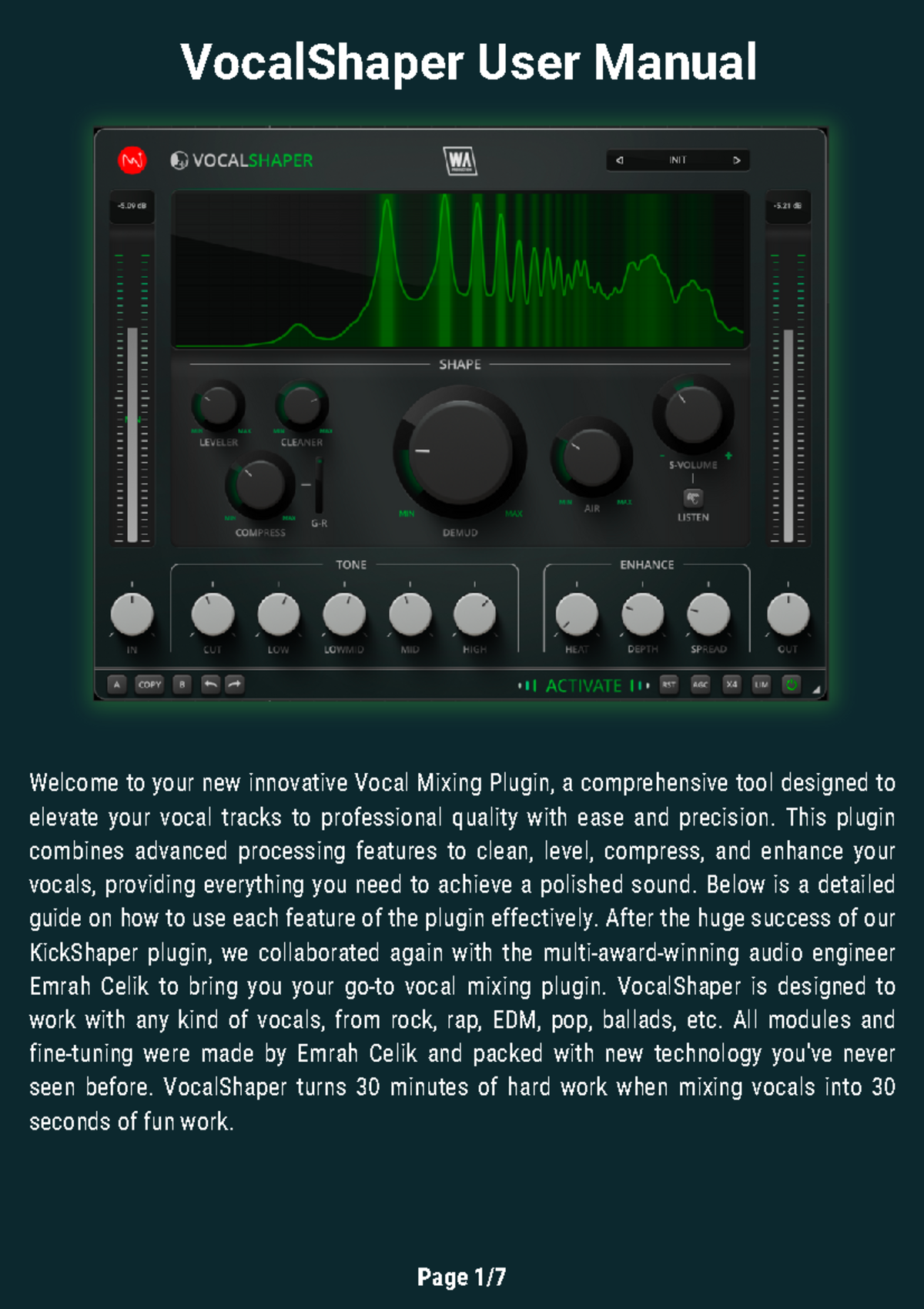 Vocal Shaper - Manual - VocalShaper User Manual Welcome to your new ...