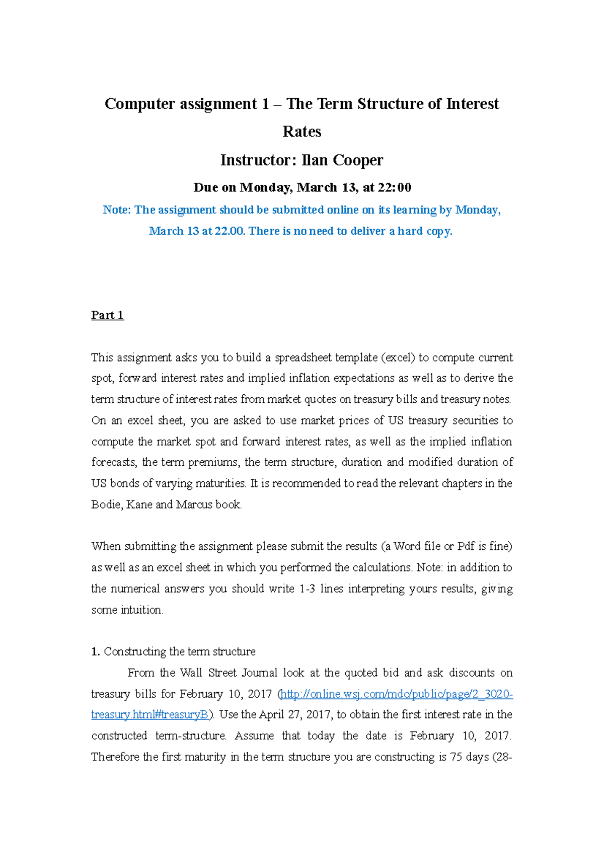 Investments Computer assignment 1-4 - Computer assignment 1 – The Term ...