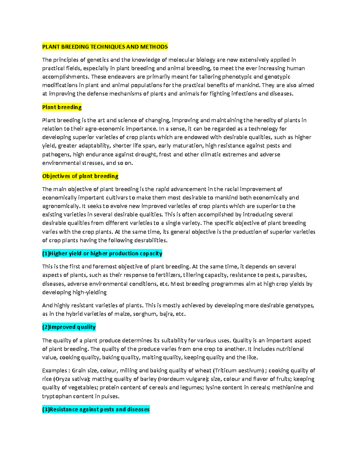 6th semester plant breeding,Horticulture, Research methodology plant ...