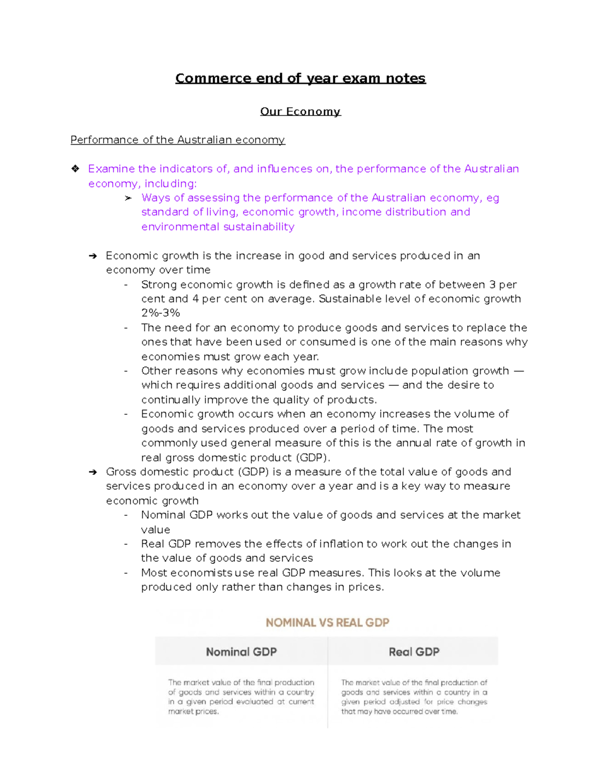 Commerce EOY exam - Study notes - Commerce end of year exam notes Our ...