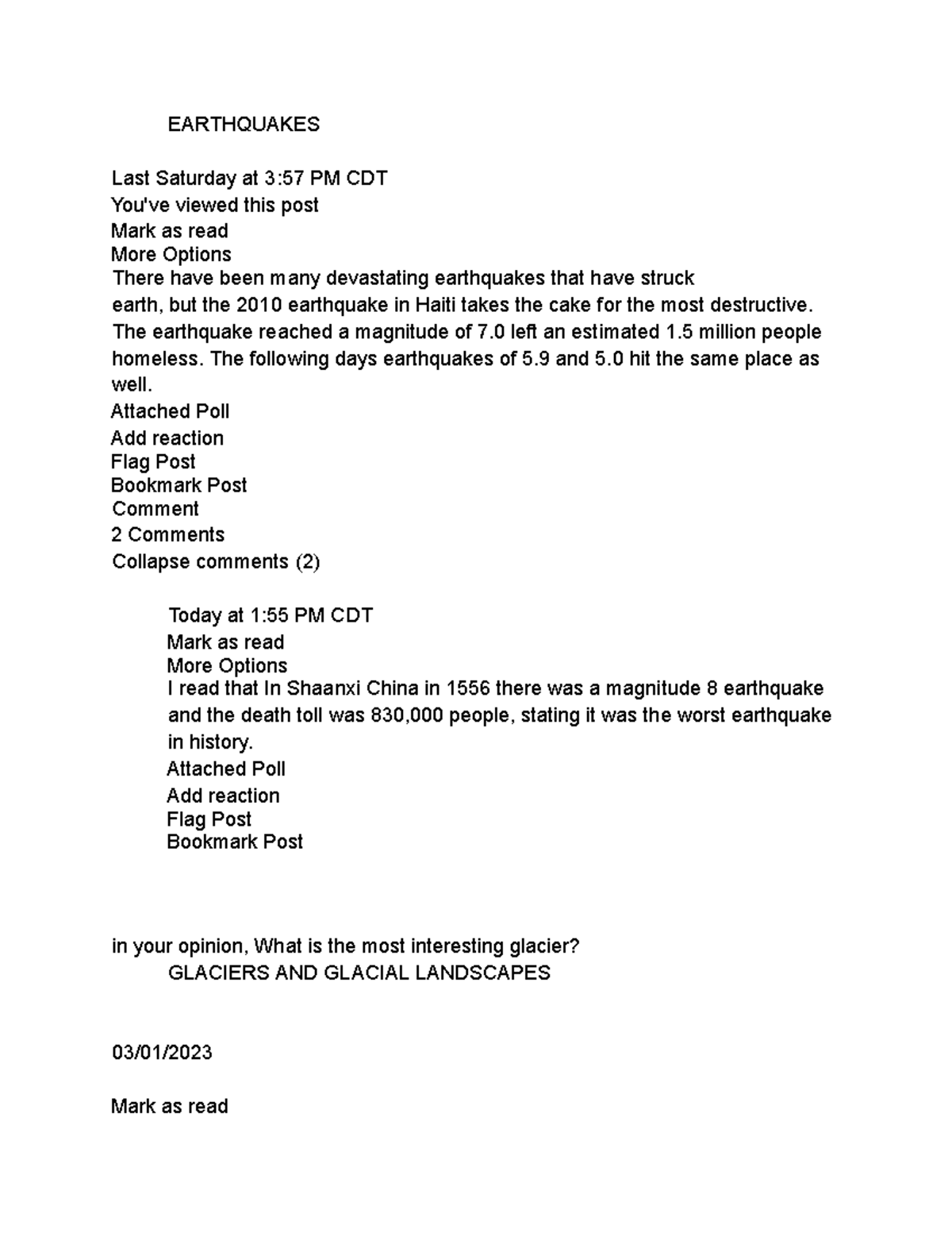 Earth science yellow dig - EARTHQUAKES Last Saturday at 3:57 PM CDT You ...