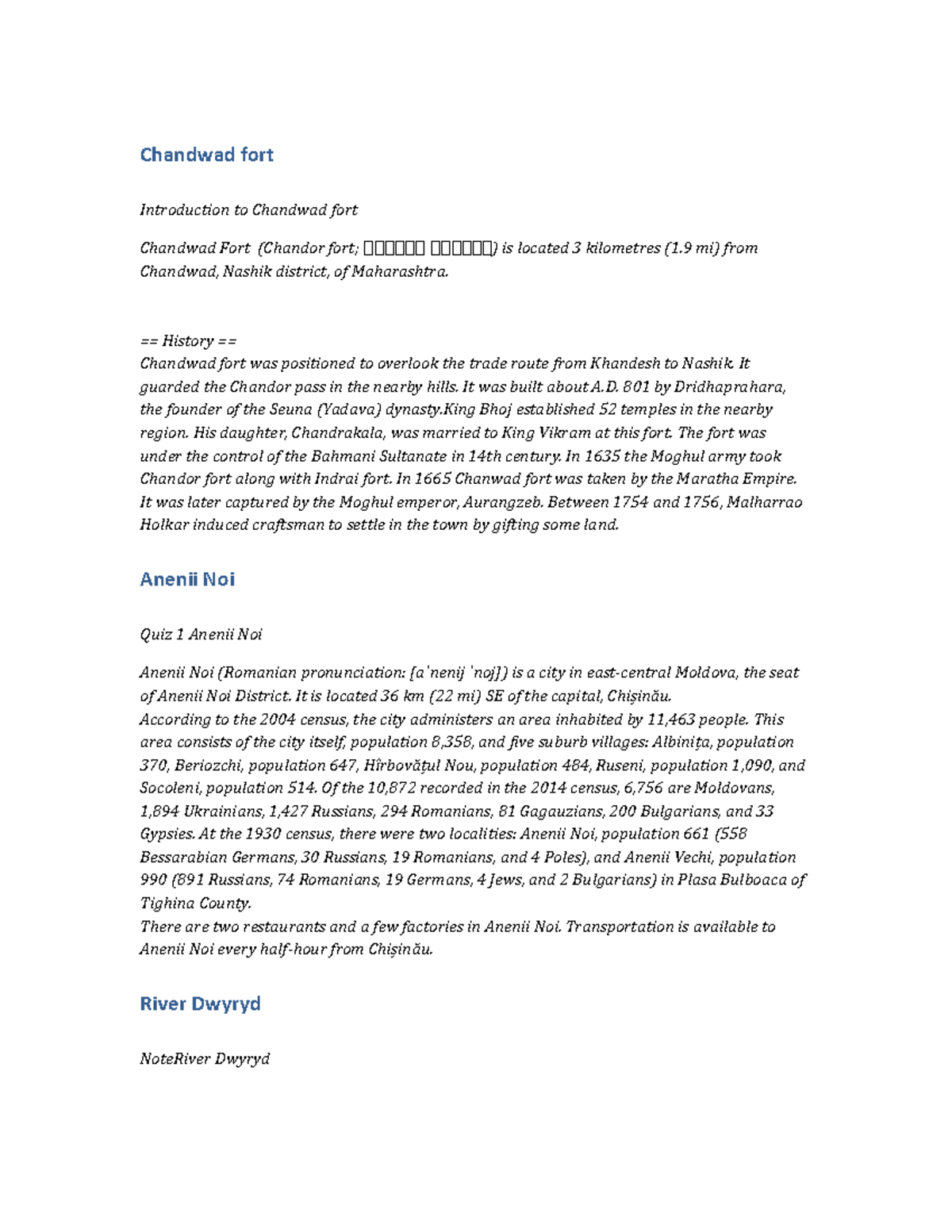 PSY167 Essay Chandwad fort - Chandwad fort Introduction to Chandwad ...