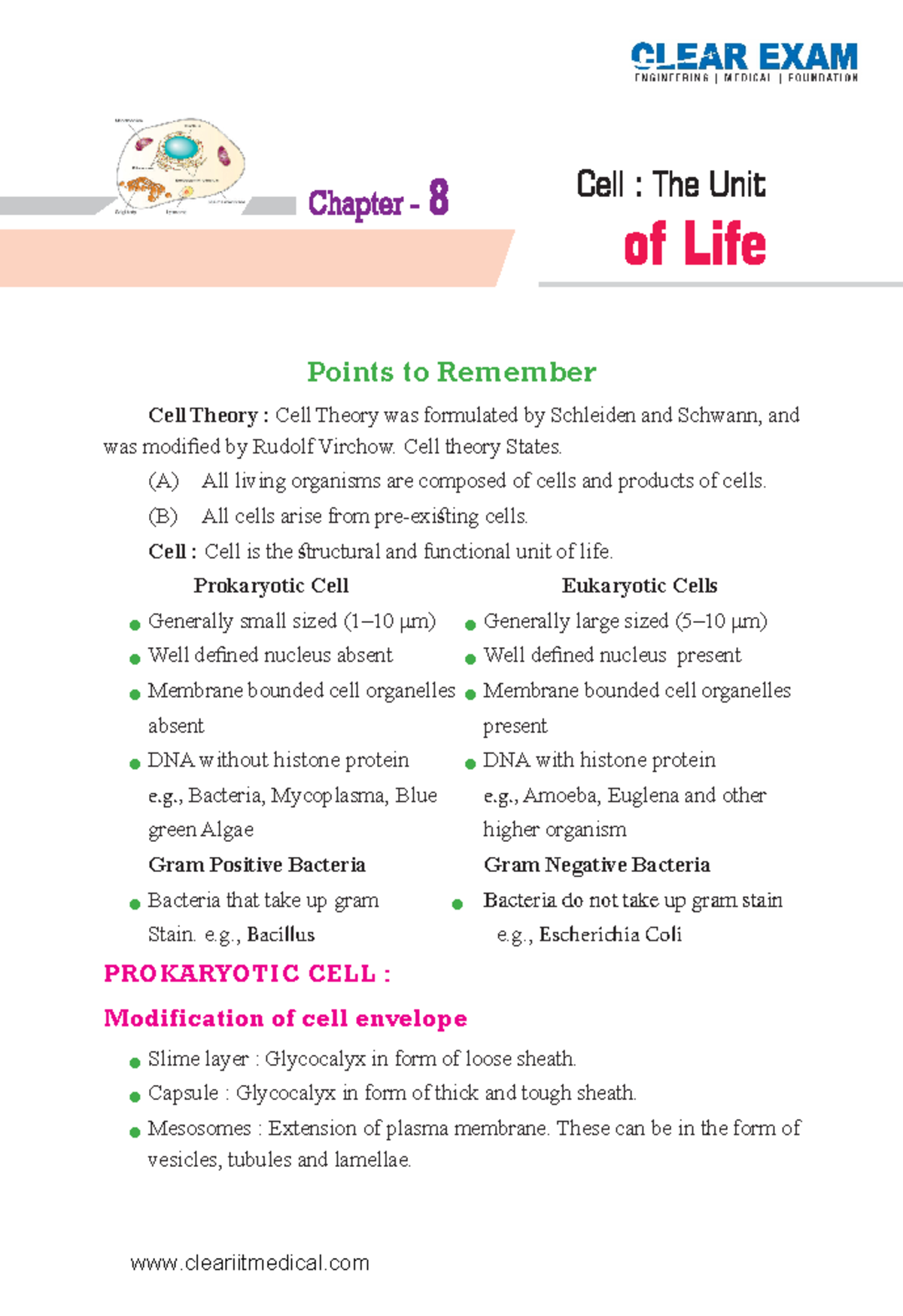 CBSE Class 11 Biology, NEET AIIMS Biology Notes - Points to Remember ...