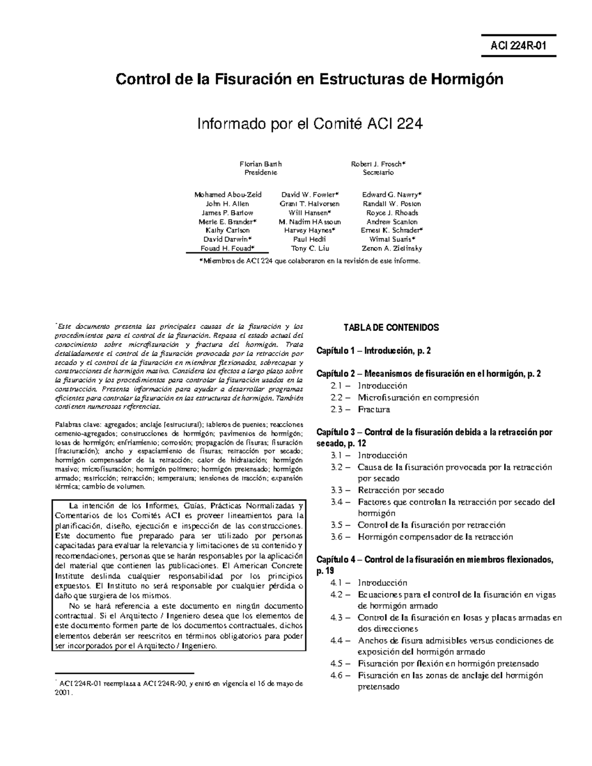 ACI 224R 01 - Control De La Fisuracion En Estructuras De Concreto - ACI ...