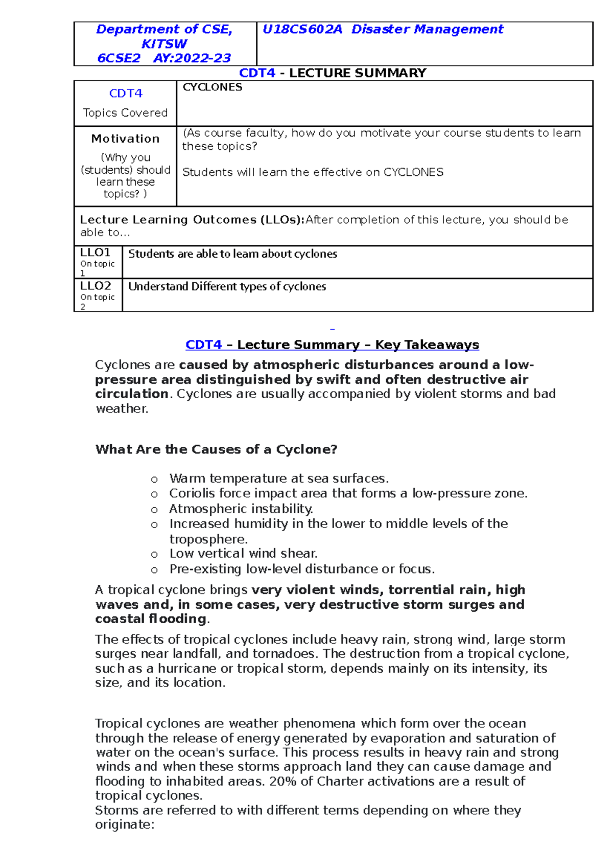 DM-CDT-4 - Ddffg - Department of CSE, KITSW 6CSE2 AY:2022- U18CS602A ...