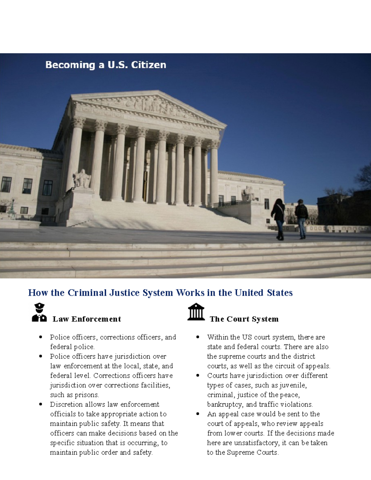 CJ 112 Project Two - How the Criminal Justice System Works in the ...