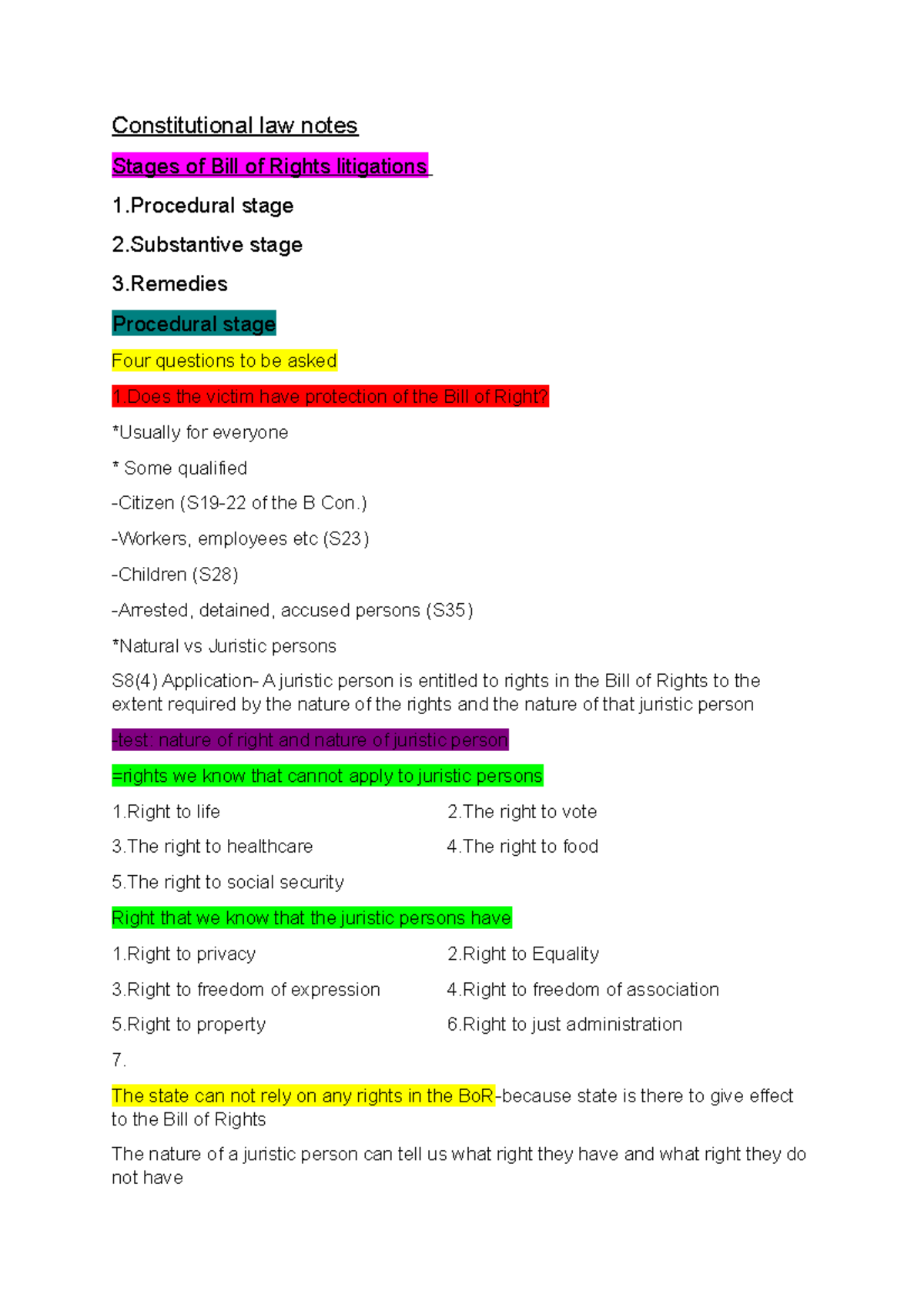 Constitutional law notes Exam - PBL2000W - UCT - Studocu