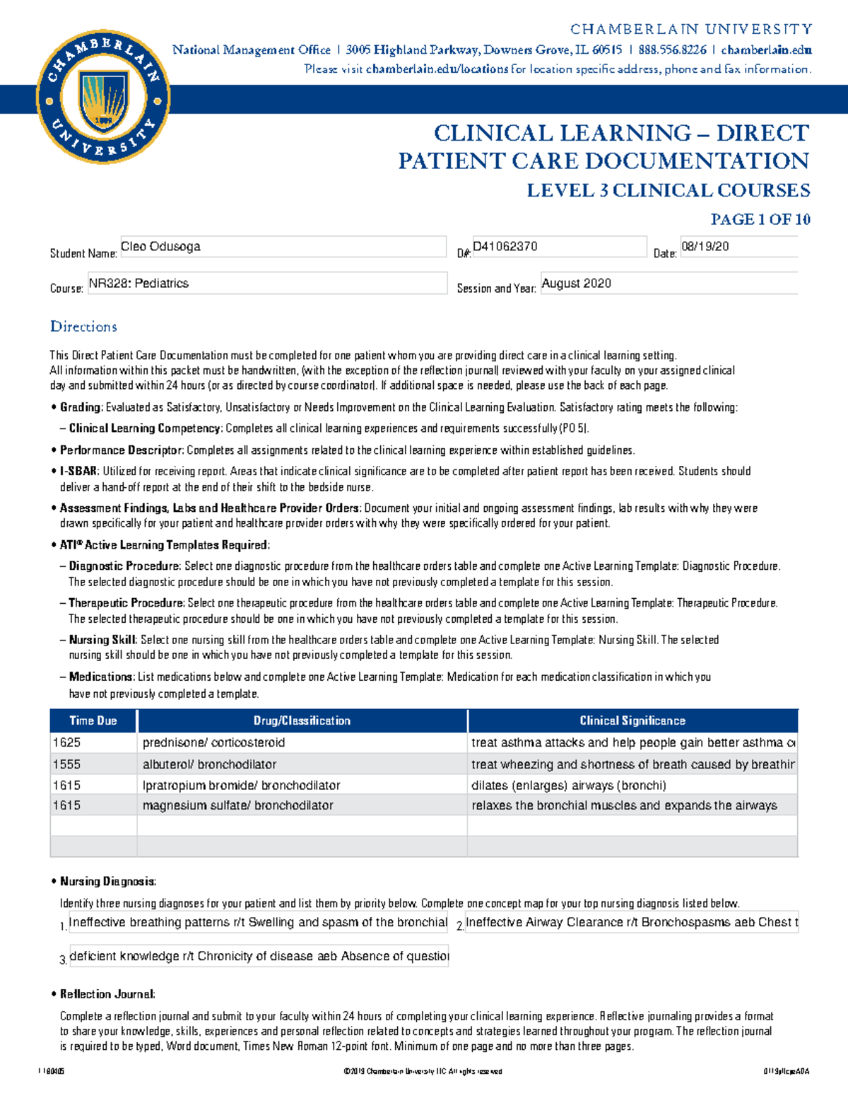 Aaron Preston SBAR - sadawdwa - CLINICAL LEARNING – DIRECT PATIENT CARE ...