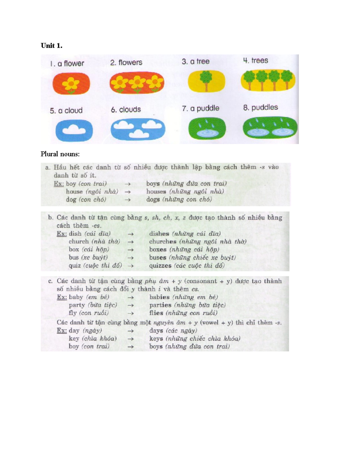 Ga - mot con vit xoe ra hai cai canh - Unit 1. Plural nouns: three ...