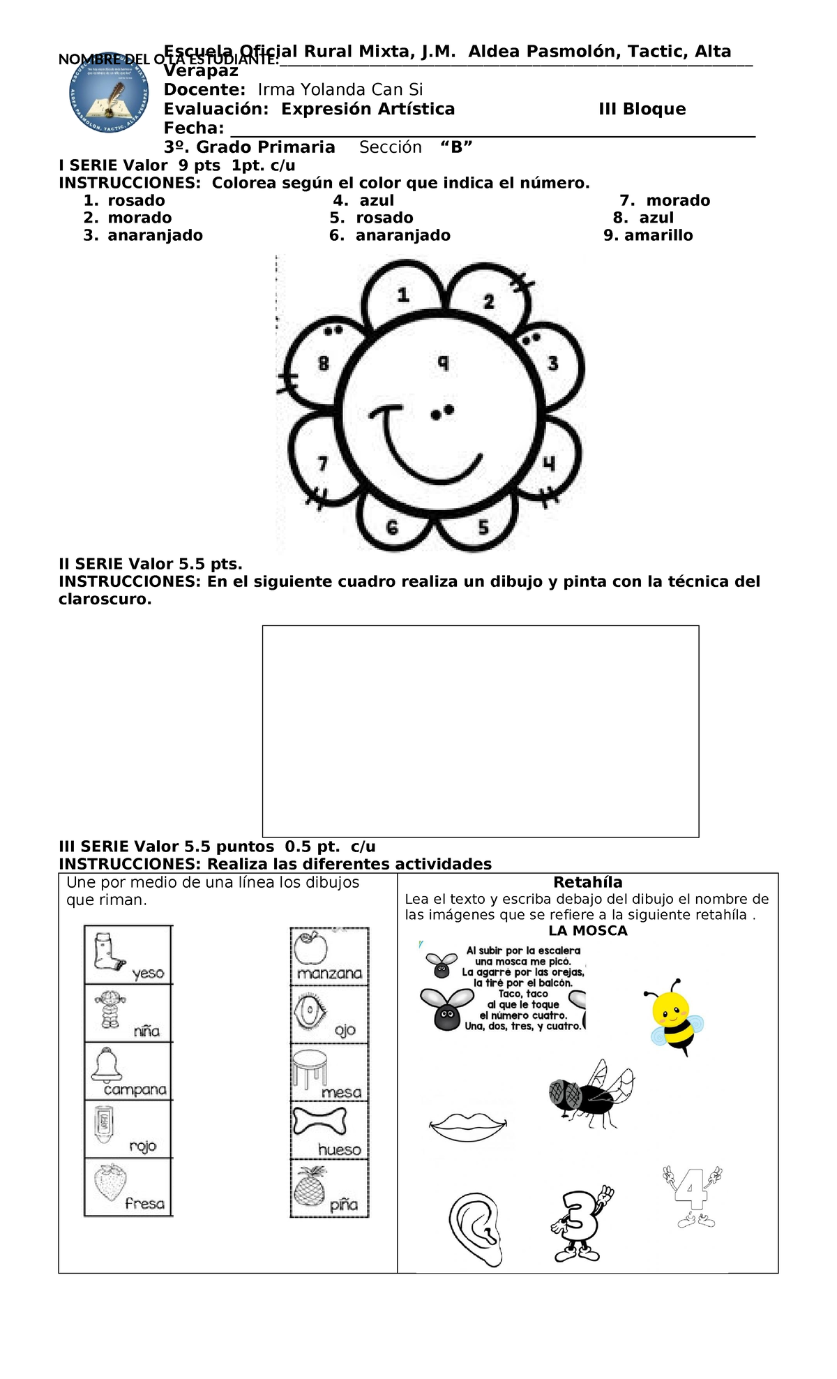 EvaluaciòN ExpresióN Artistica Tercer Bloque - NOMBRE DEL O LA - Studocu