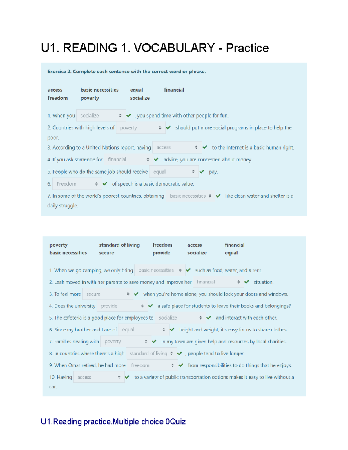 ĐÁP-ÁN-AV5 - Anh Văn 5 - U1. READING 1. VOCABULARY - Practice U1 practice choice 0Quiz U1 ...