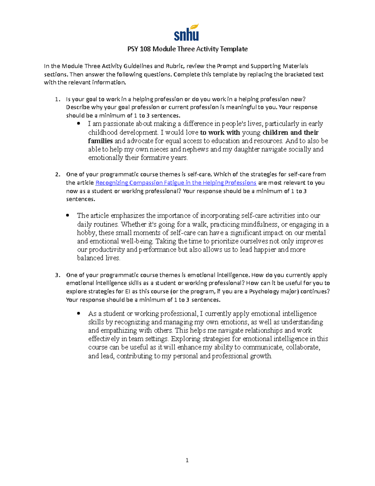 Week3 - coursework - PSY 108 Module Three Activity Template In the Module Three Activity ...