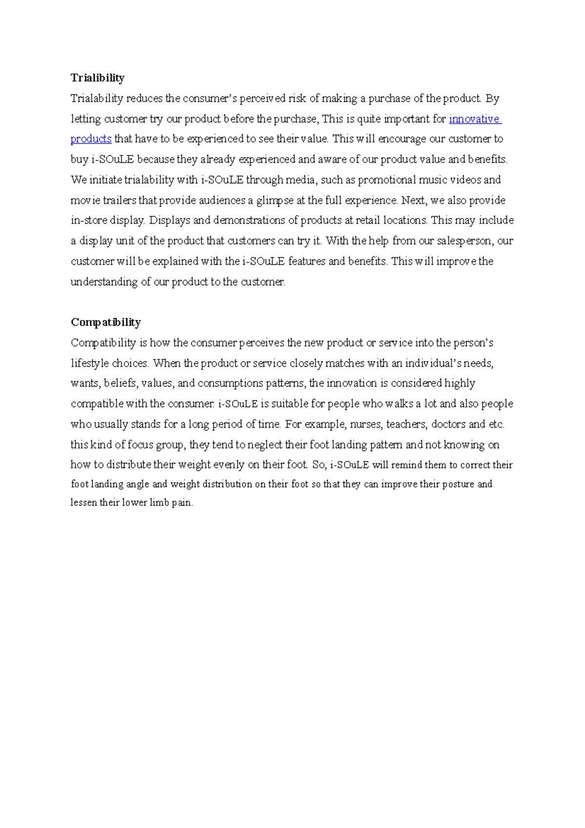 Promotion MIP - report - Trialibility Trialability reduces the consumer ...