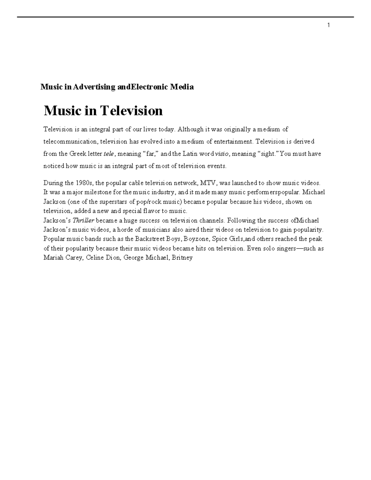 Music in Advertising and Electronic Media - Music in Advertising ...