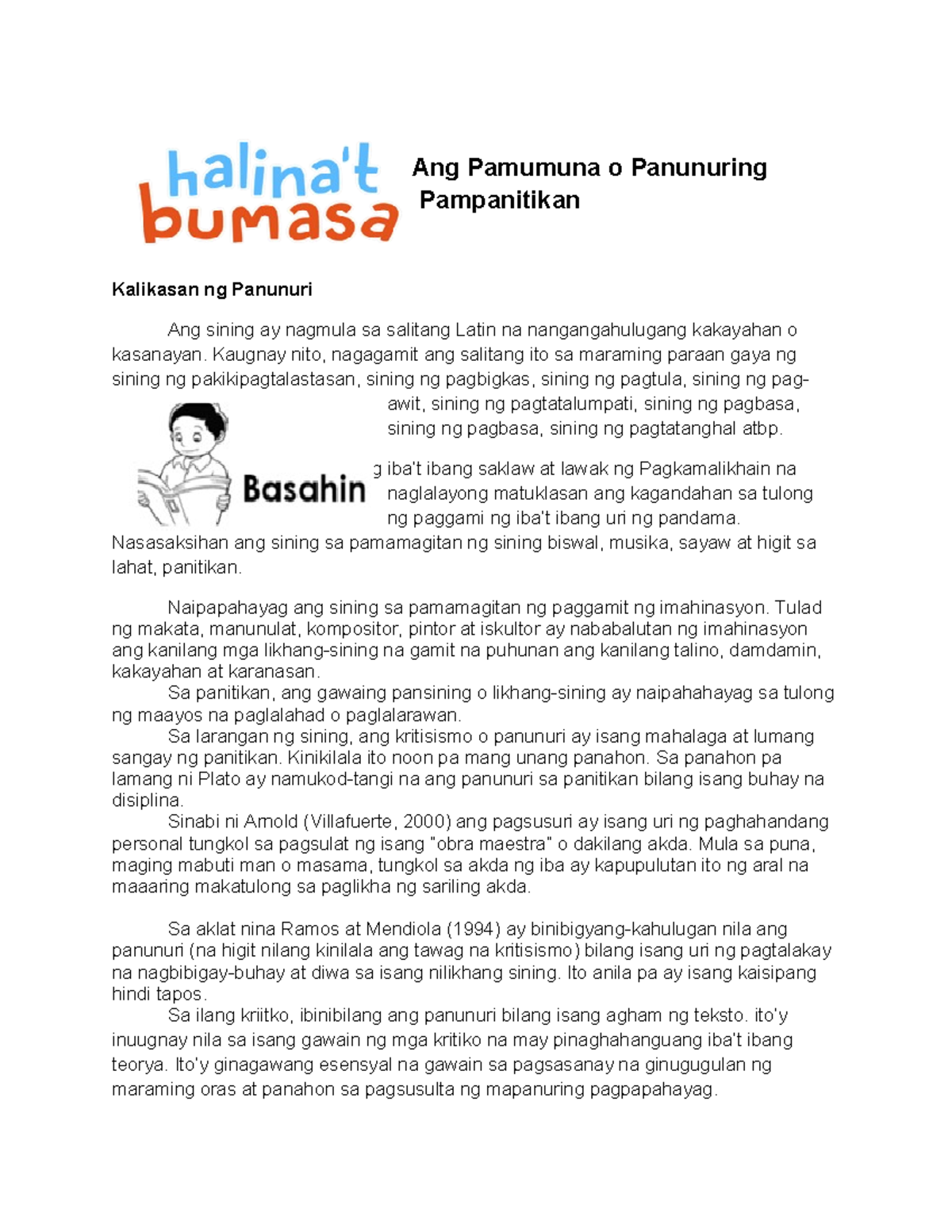 Ang Pamumuna - Ang Panunuring Pampanitikan ay isang malalim na paghimay ...