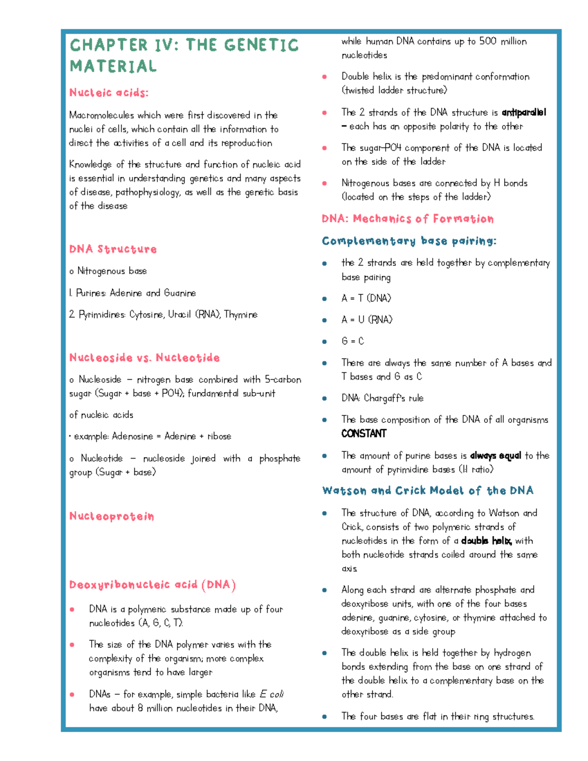 Cytogentranses - Cytogen transes - CHAPTER IV: THE GENETIC MATERIAL ...