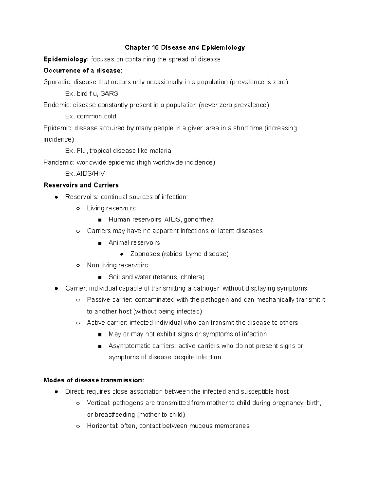 Chapter 16 Disease and Epidemiology - Chapter 16 Disease and ...